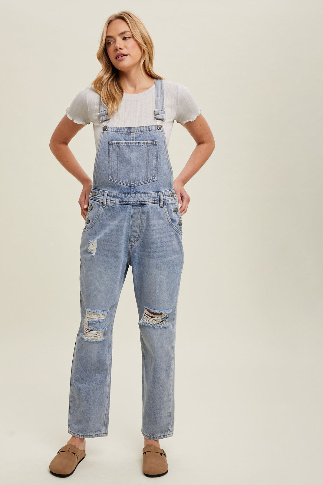 Penny Distressed Overalls – Six Cypress Boutique