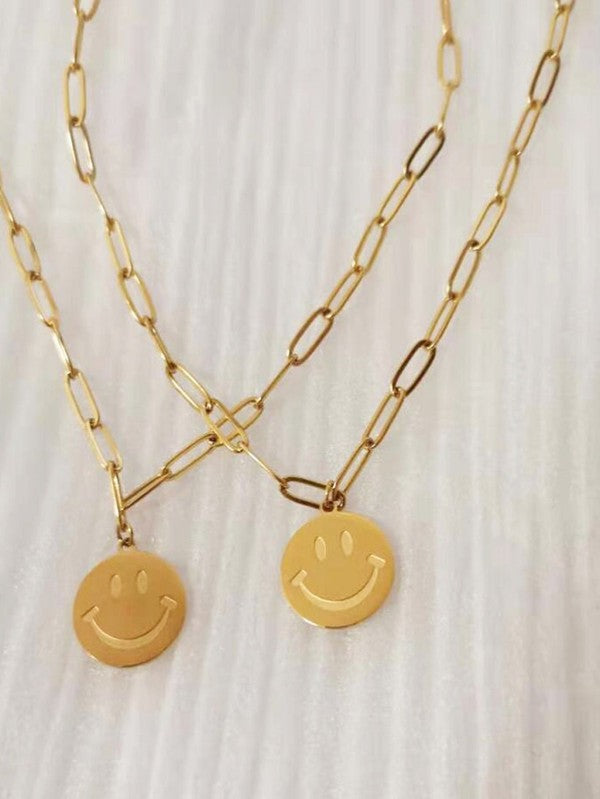 Smiley Face Chain Link Necklace – Six Cypress Boutique